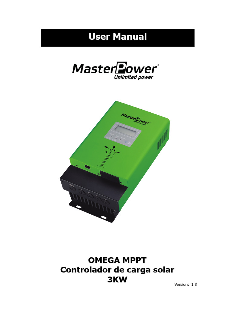 User Manual: Omega MPPT Controlador de Carga Solar 3KW | PDF | Cargador ...