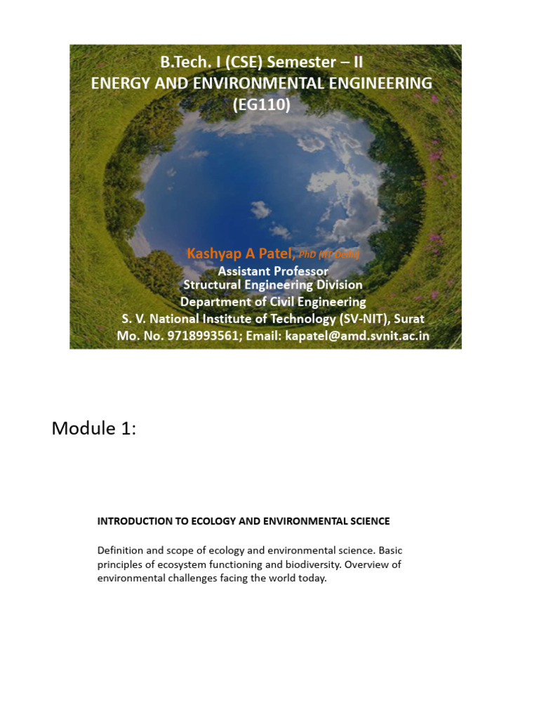 Energy and Environment Module 1 Ecology and Environment | Download Free ...