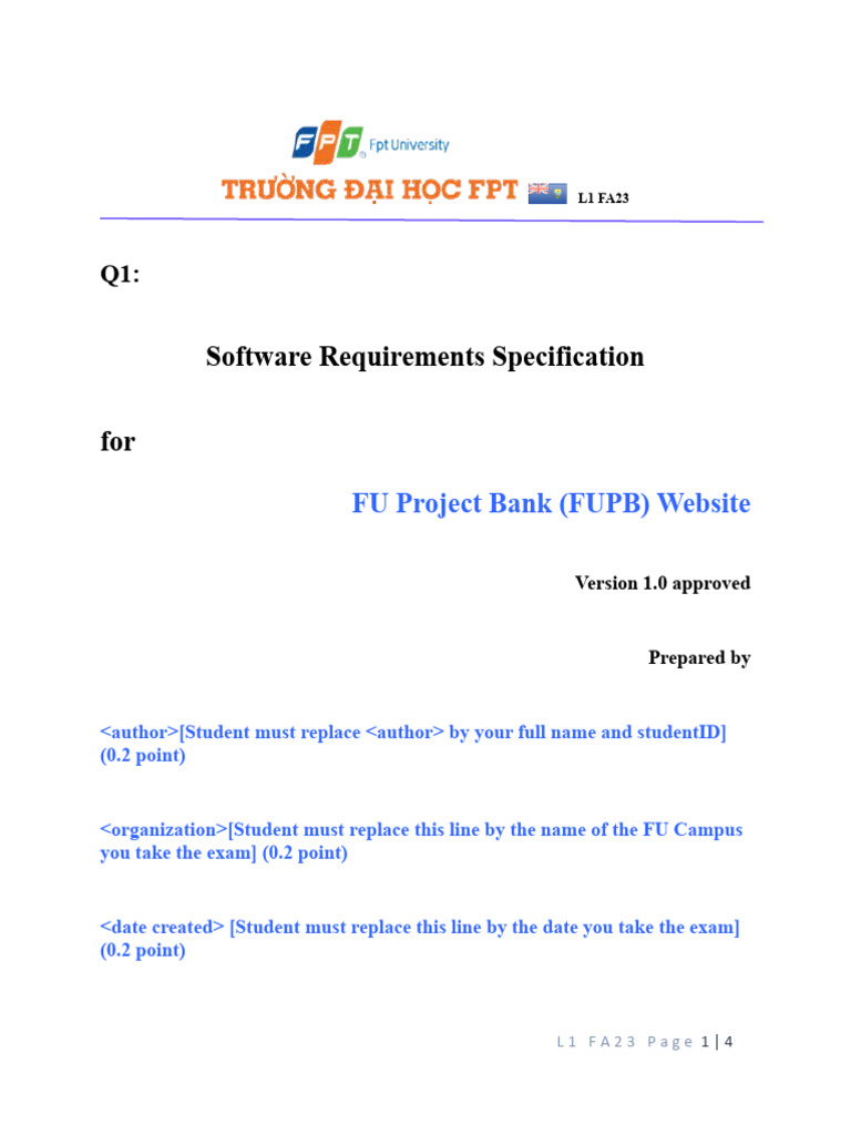 SWR302 PE L1 FA23 Template | PDF | Cyberwarfare | Security