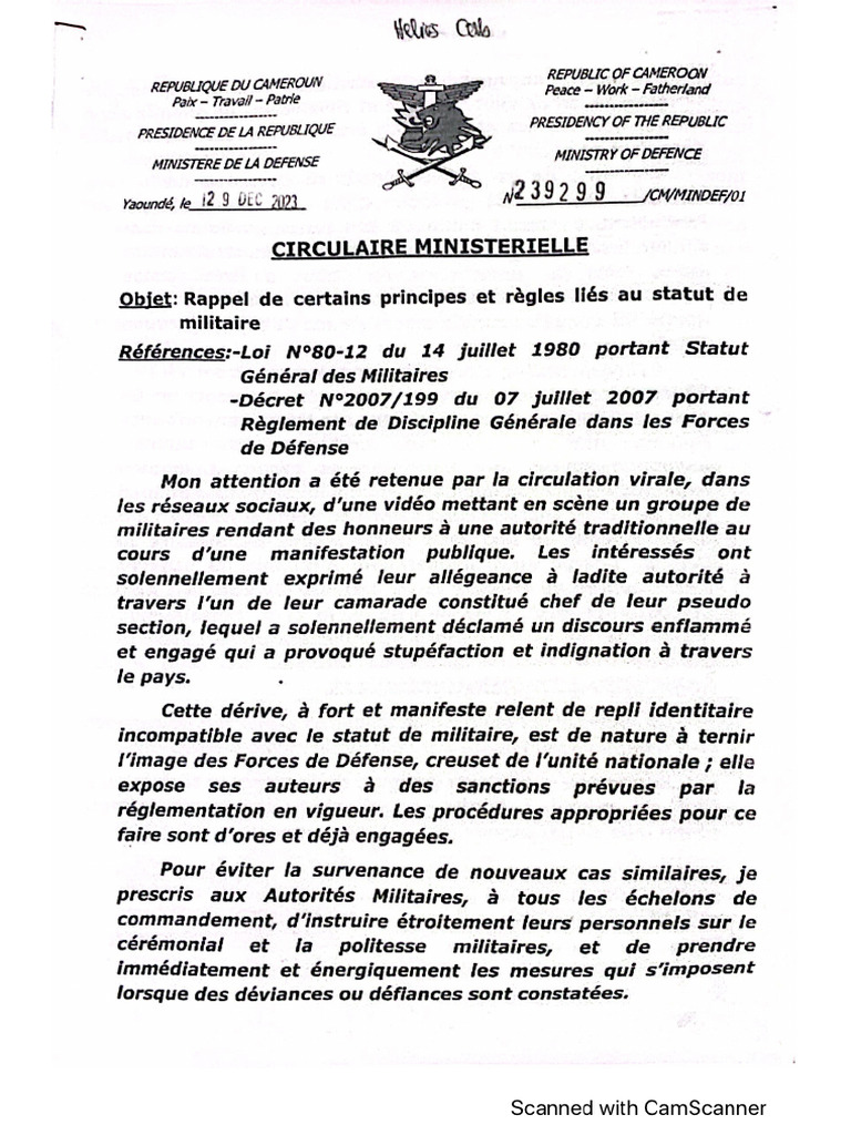 Circulaire Ministérielle | PDF