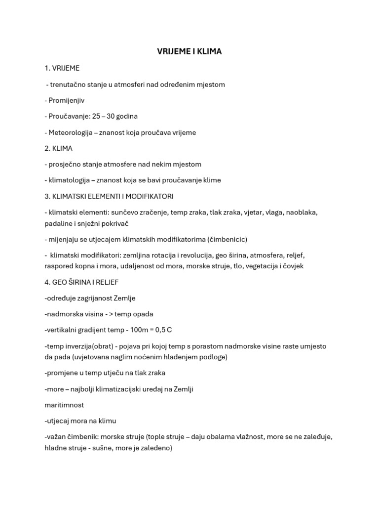 Vrijeme I Klima | PDF