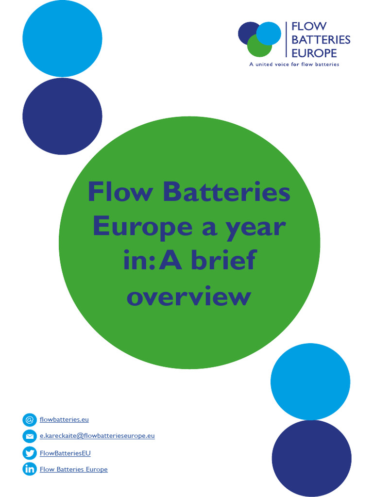 Flow Batteries Europe A Year in A Brief Overview | Download Free PDF ...