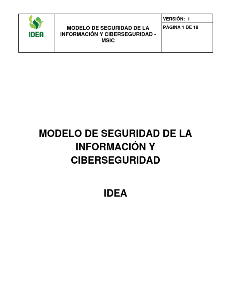 Modelo Seguridad Informacion Cibersegurid | PDF | La seguridad ...