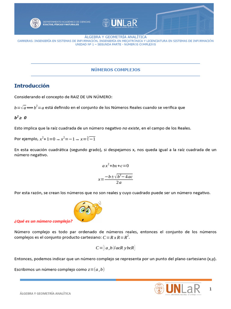 Unidad 1 - Números Complejos | PDF