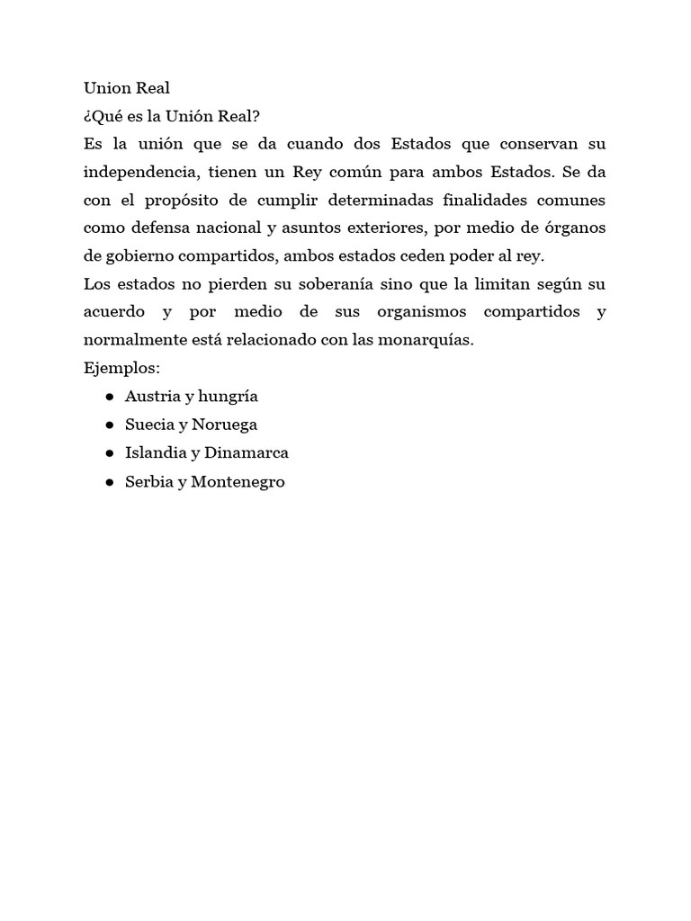 Definicion de Unión Real | PDF