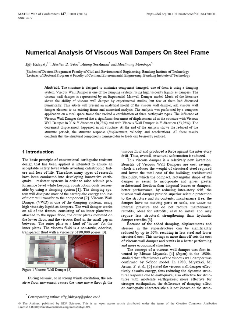 Numerical Analysis of Viscous | PDF | Damping | Viscosity