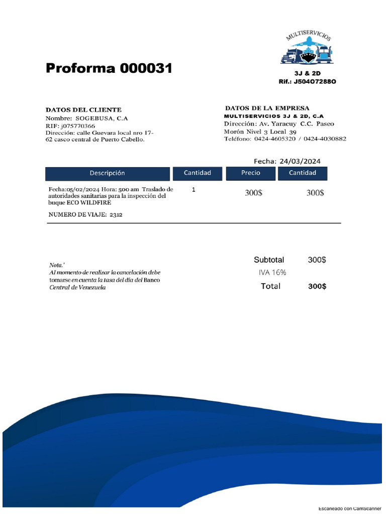 Sogebusa Proforma 000031 | PDF