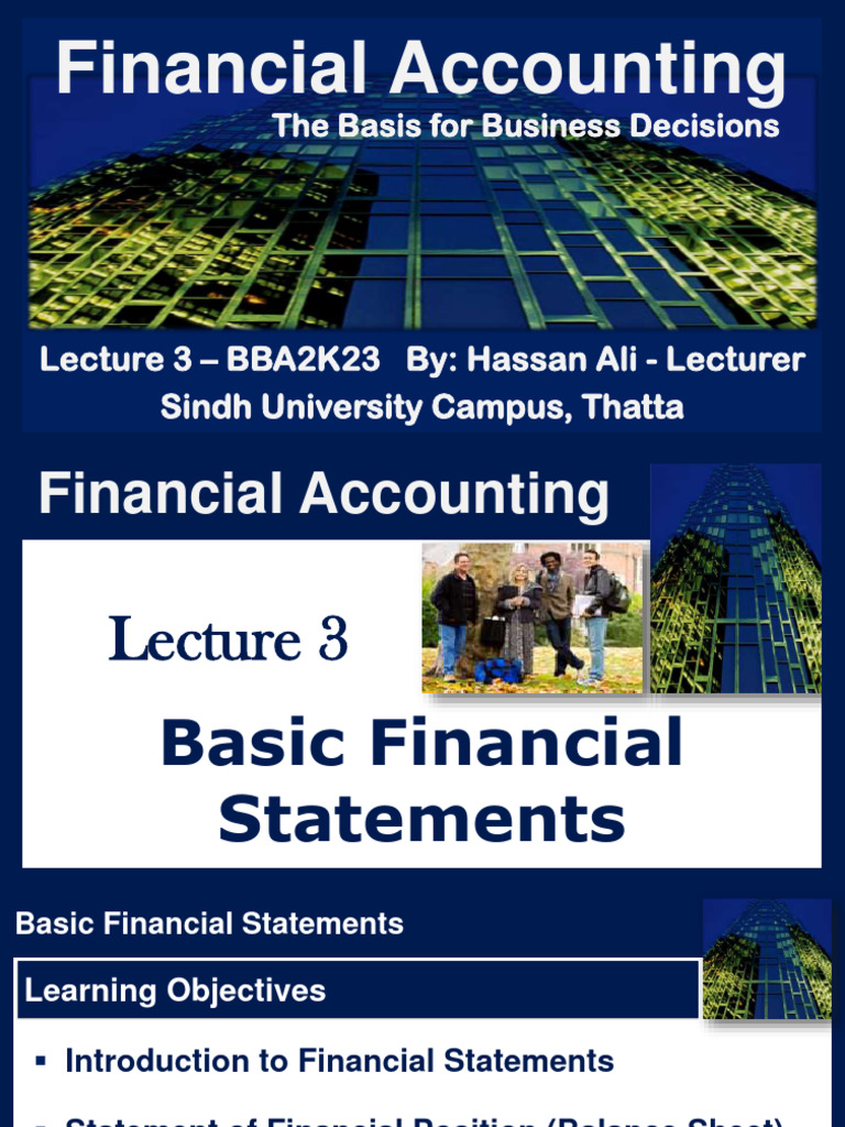 Lecture - 3 - Financcial - Accounting I - BBA2K23 | PDF | Equity (Finance) | Balance Sheet