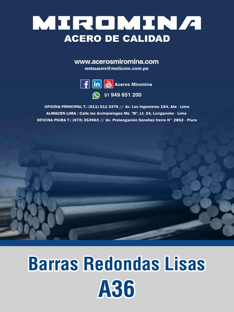 Barra Redonda Lisa A36 en Lurigancho | PDF | Conjuntos de elementos ...