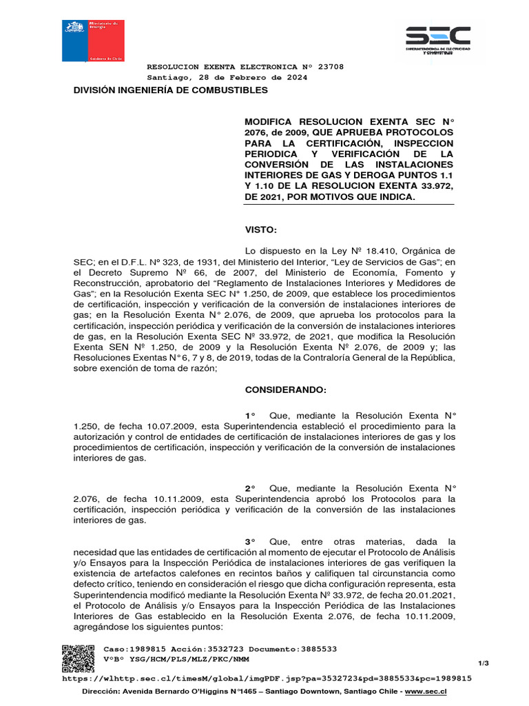 Modifica Re 2076 y Deroga Re 33972 (Puntos 1.1 y 1.10) 1 | PDF | Gobierno