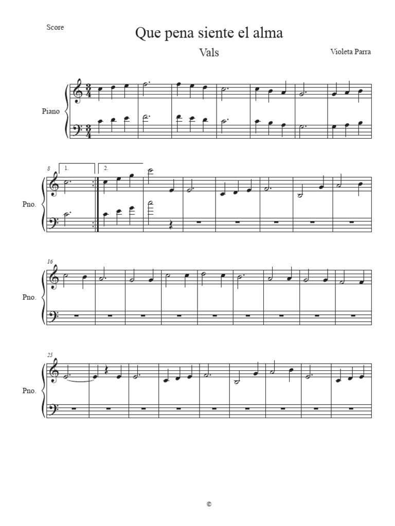 Que Pena Siente El Alma - Score | PDF | Spanish Language Music