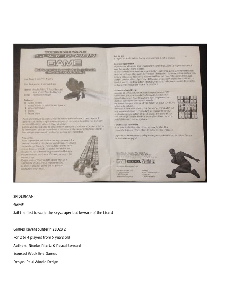 Spider-Man 3 the Ultimate Game (2007) - Rules | PDF | Spider Man