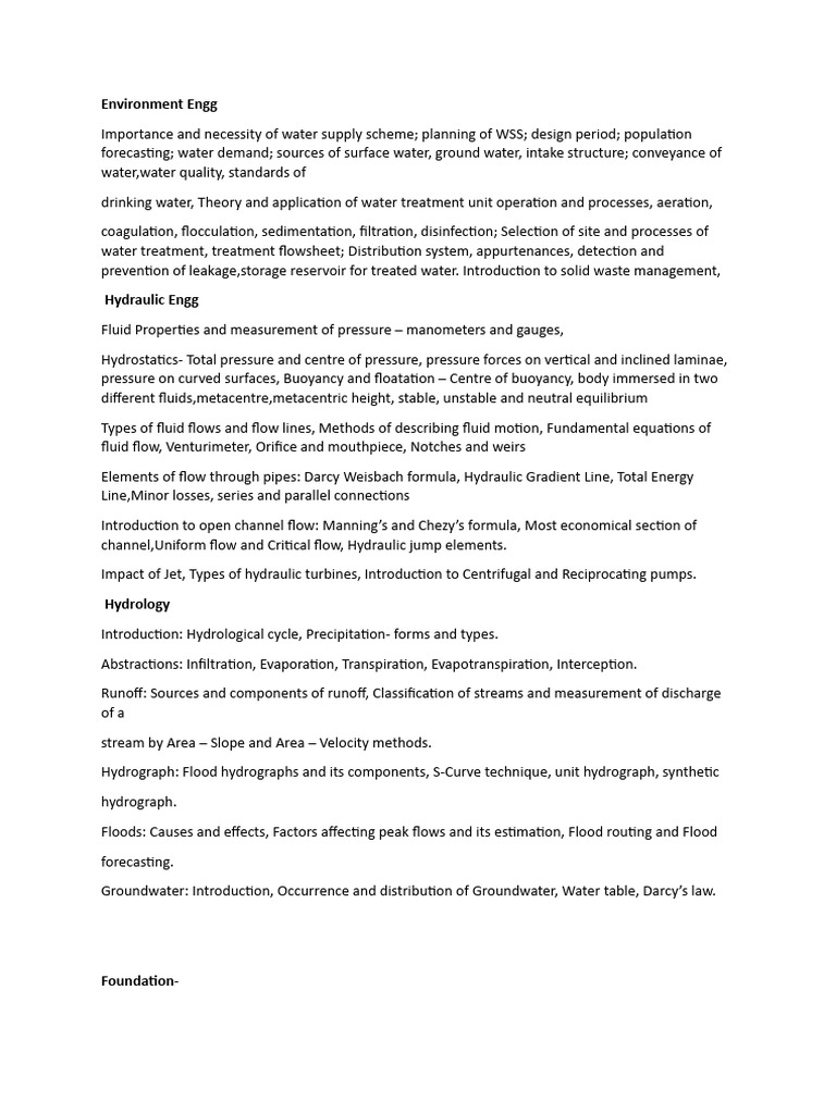 Endsem Syllabus | PDF | Water | Hydrology Endsem Syllabus | PDF | Water | Hydrology