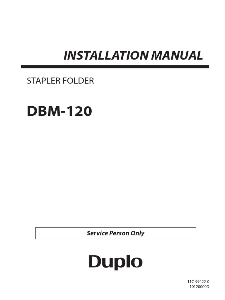 Installation Manual Duplo DBM-120 | PDF | Ac Power Plugs And Sockets ...