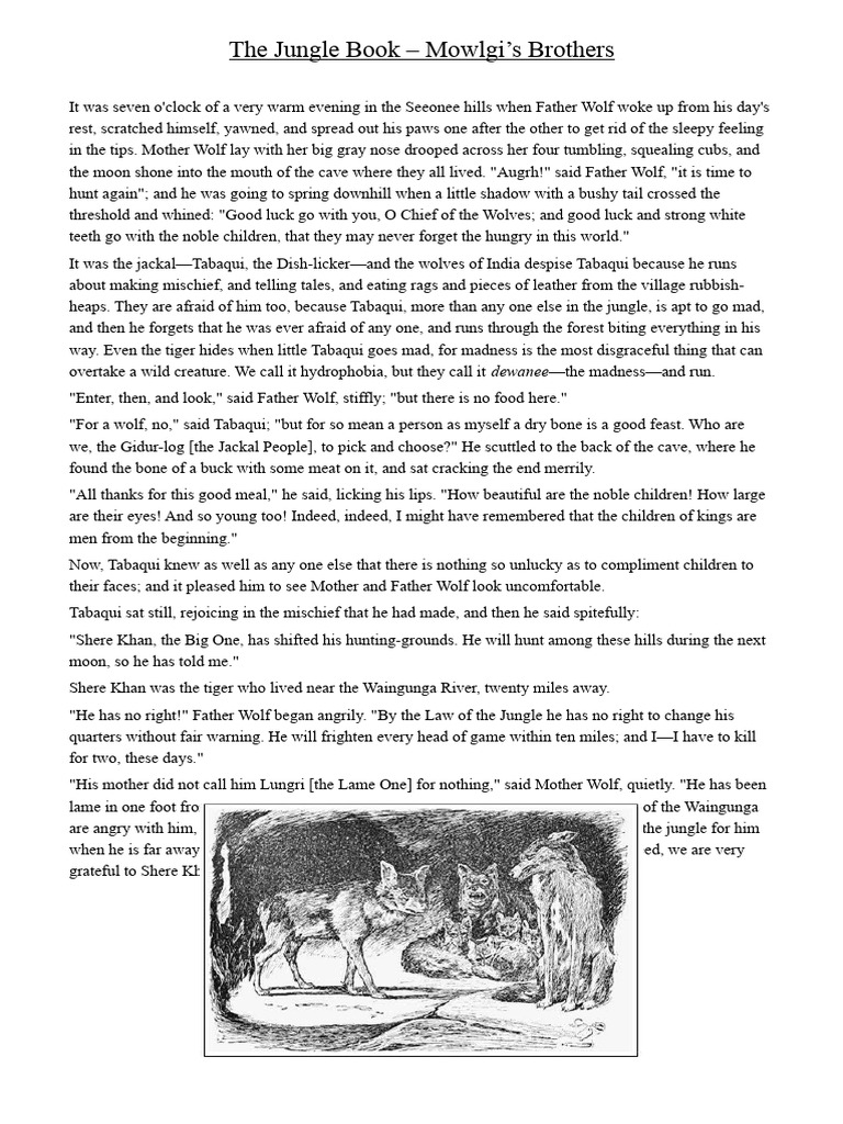 Reading W4L1 The Jungle Book | PDF | Shere Khan | The Jungle Book