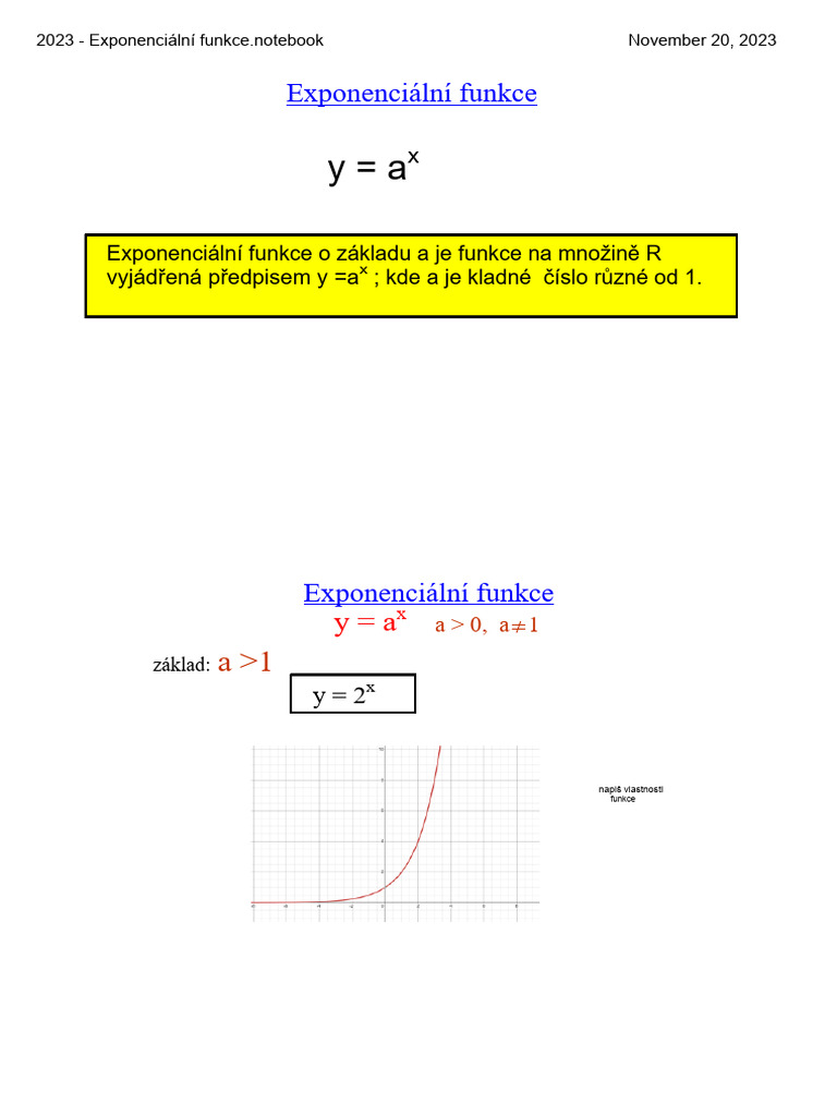 2023 - Exponenciální Funkce | PDF
