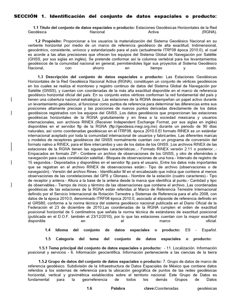 Estaciones Geodésicas Horizontales de La Red Geodésica Nacional Activa ...