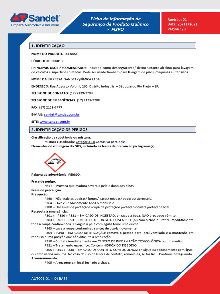 Aut001-01 Fispq x4 Base | Download grátis PDF | Hidróxido de sódio | Temperatura