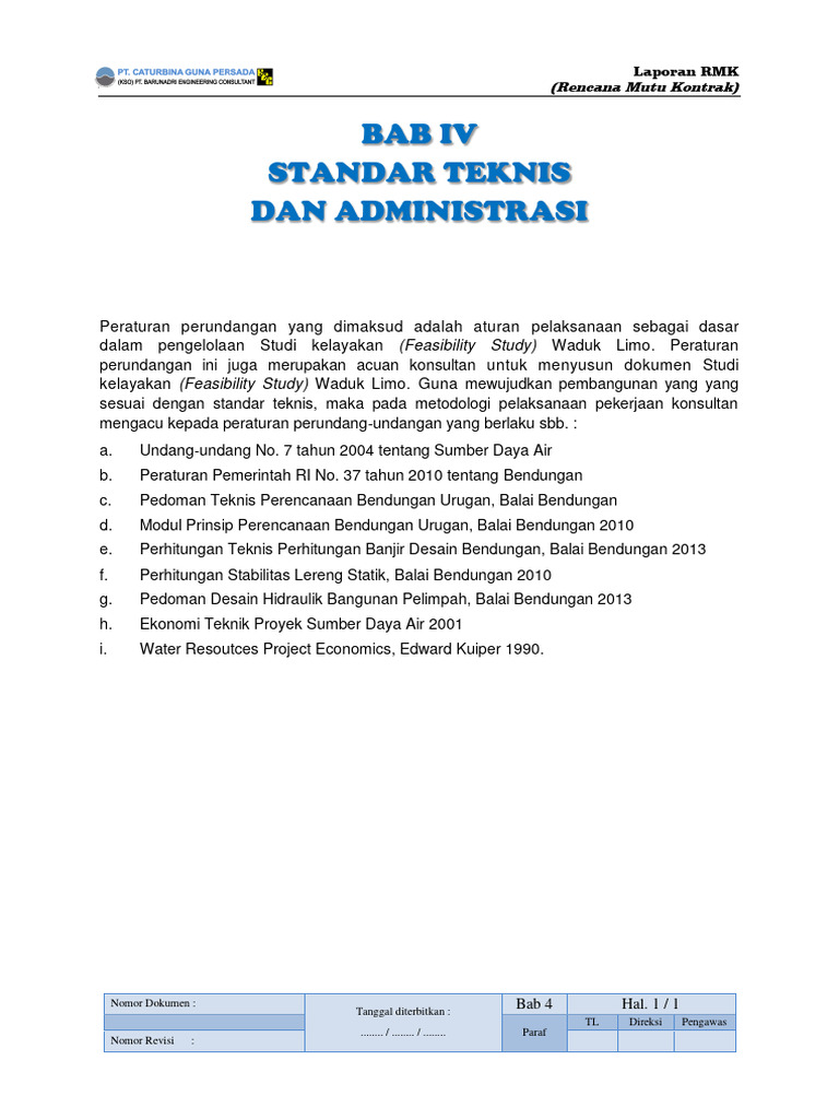RMK - 4. Syarat Teknis & Adm - RMK Limo | PDF