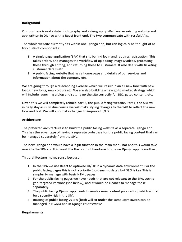 Website Specification | PDF | Websites | Search Engine Optimization