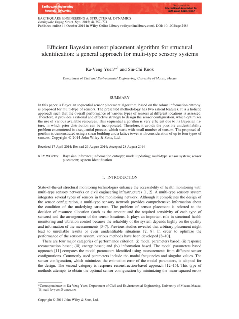 Bayseian Sensor Location2015 | PDF | Mathematical Optimization | Probability Density Function