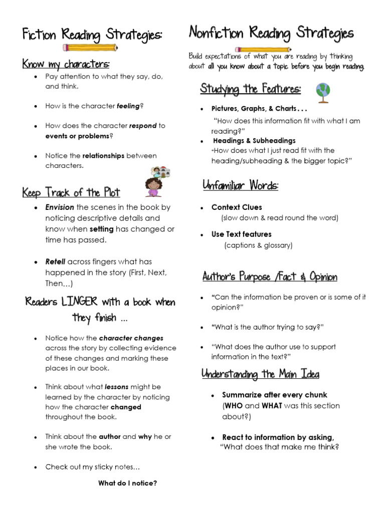 Reading Strategies Bookmark | PDF