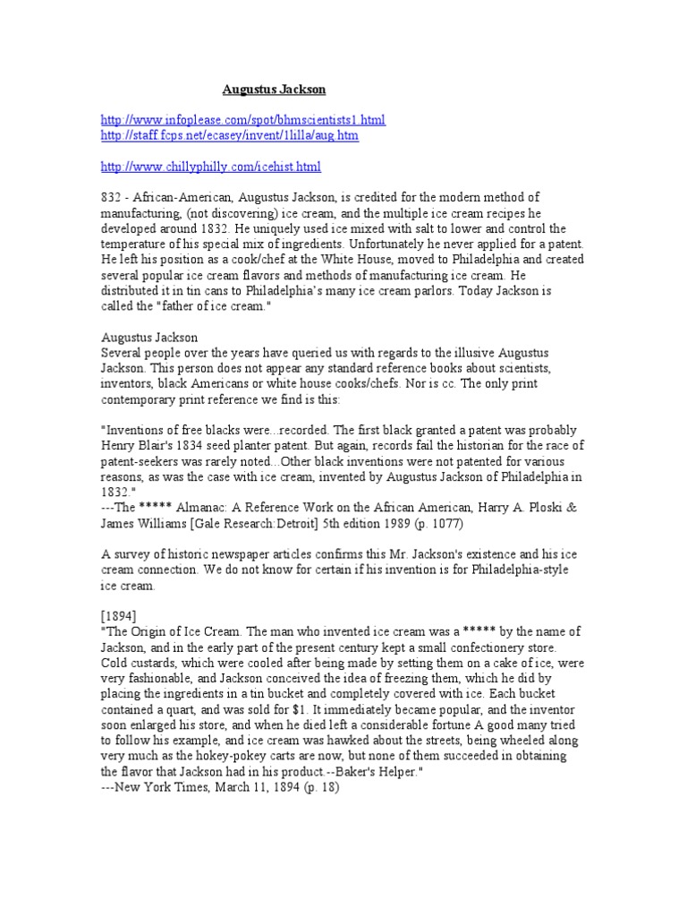 Augustus Jackson | PDF | Ice Cream | Patent