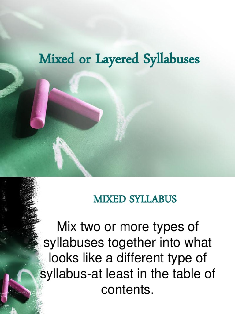 Mixed or Layered Syllabuses | PDF