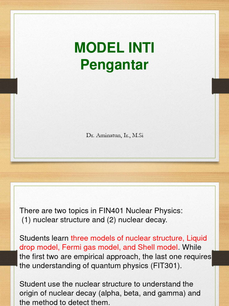 Model Inti dalam Fisika Nuklir | PDF | Sains & Matematika | Teknologi ...