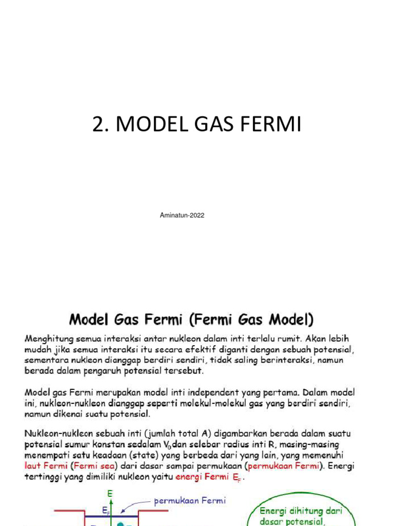 Model Gas Fermi dalam Inti Atom | PDF