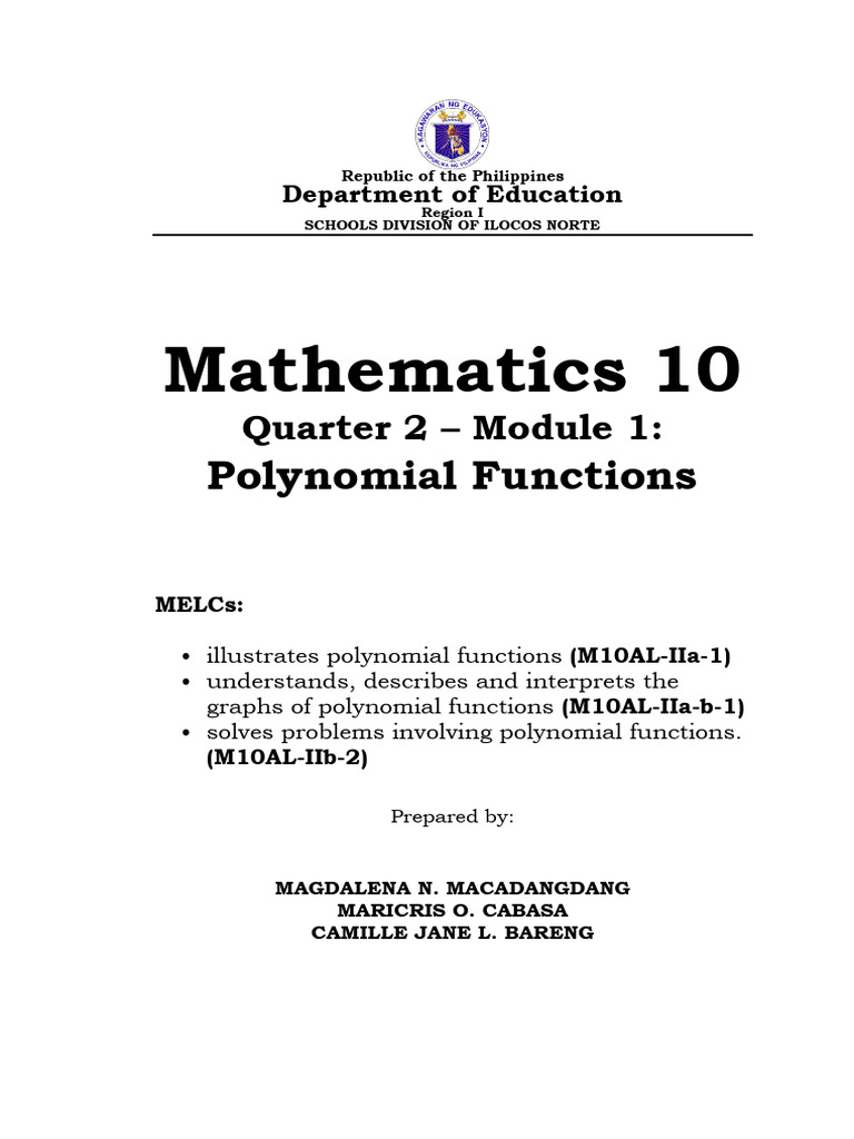 Math 10 Quarter2 Week1to2 Melc01to03 Module1 Macadangdang Magdalena Et ...