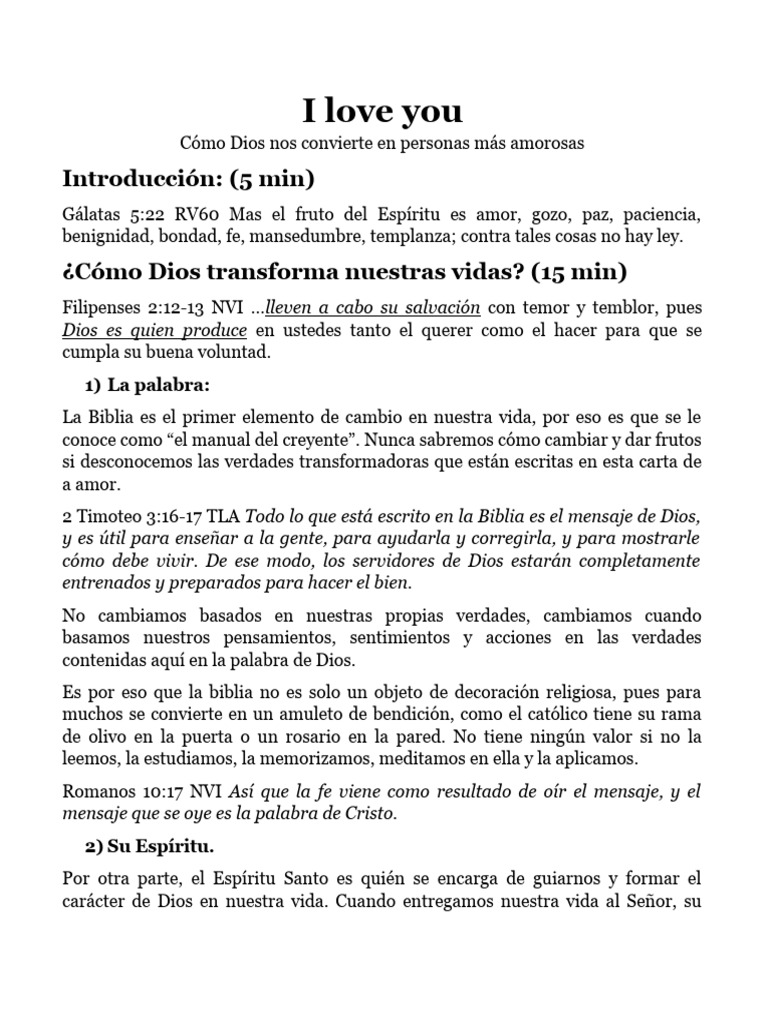 I Love You | PDF | Amor | Fruto Del Espiritu Santo