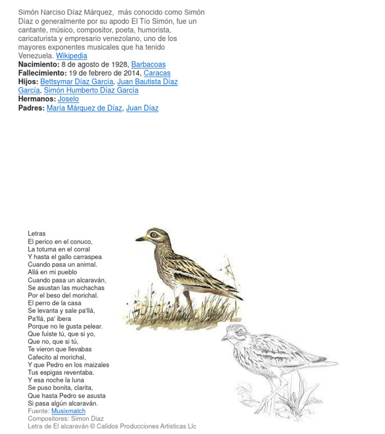 El Alcaravan Simon Diaz | PDF