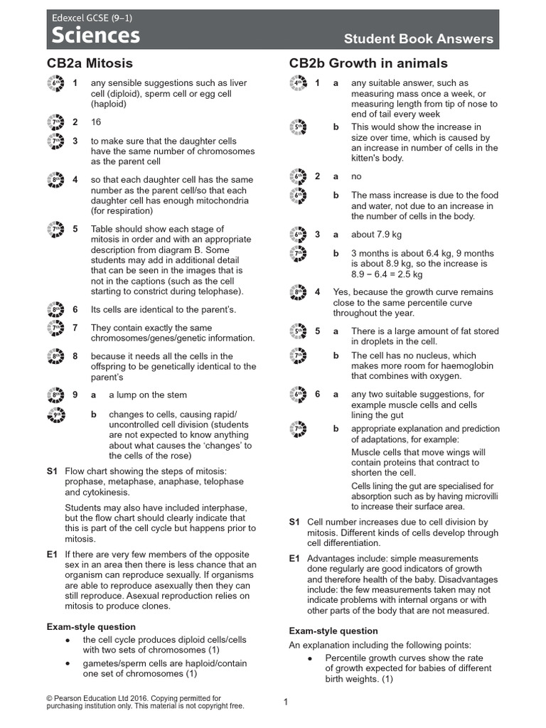 Edgcse TTPP Cb2 SB Answers | PDF | Neuron | Motor Neuron