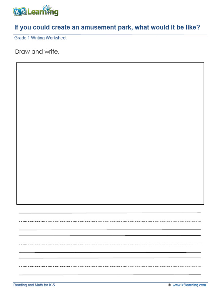 Grade 1 Amusement Park Writing Worksheet | PDF | Language Arts ...