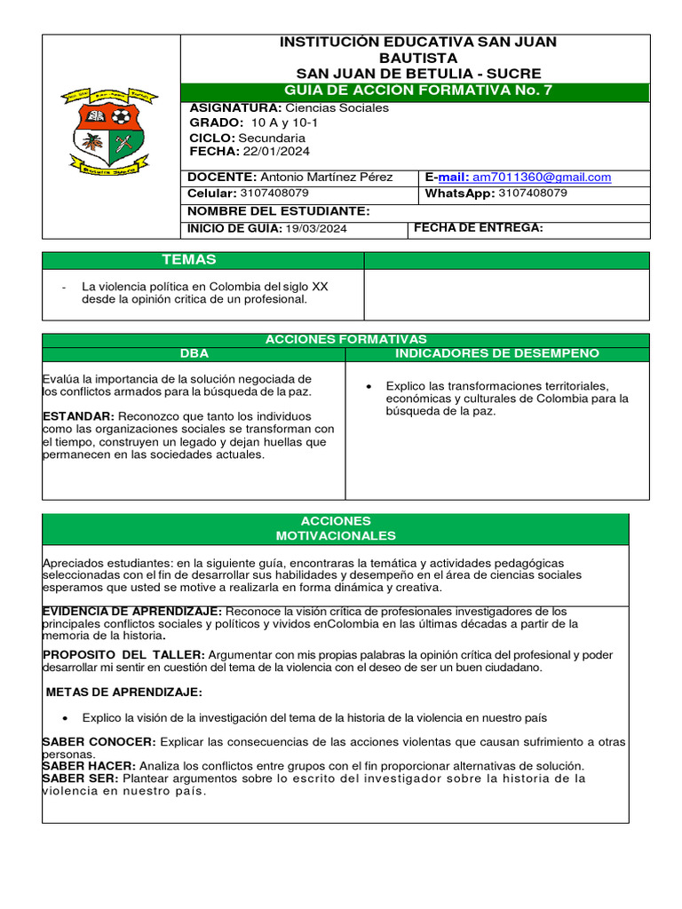 GUIA # 2 SOCIALES 10° | PDF | Pobreza | Pobreza e indigencia