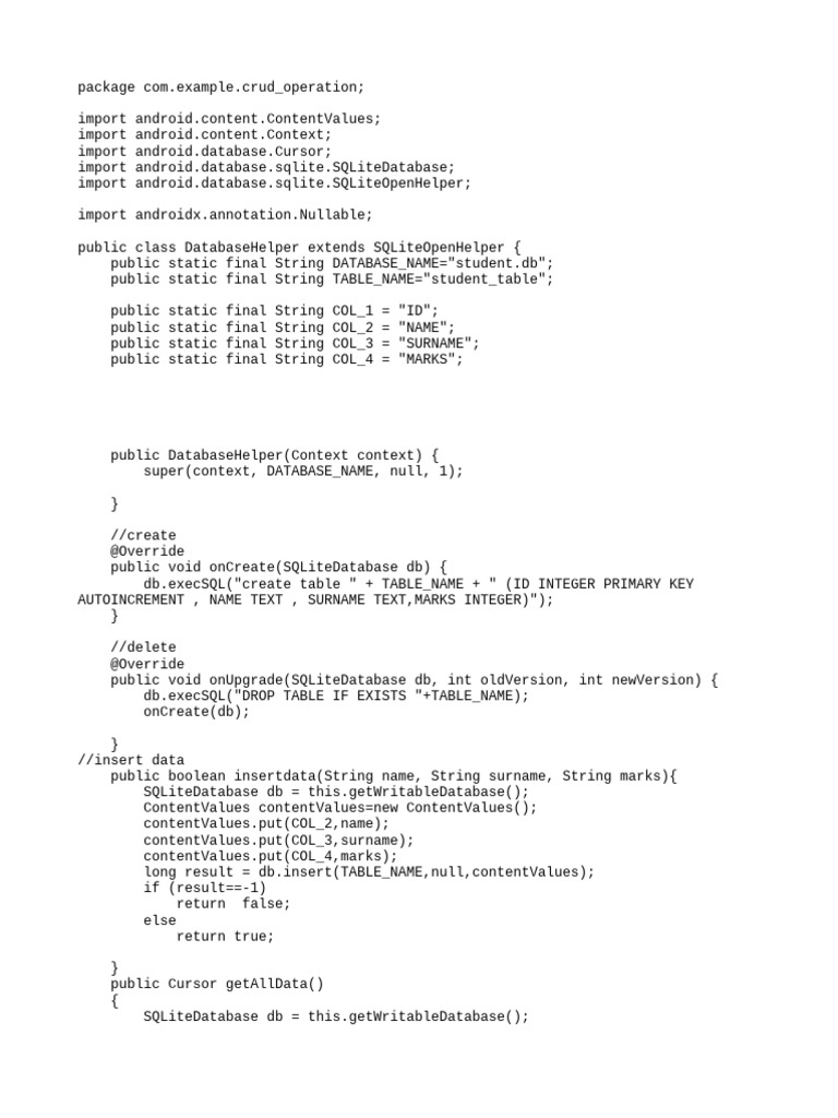 Database Helper | PDF | Boolean Data Type | Data Database Helper | PDF | Boolean Data Type | Data