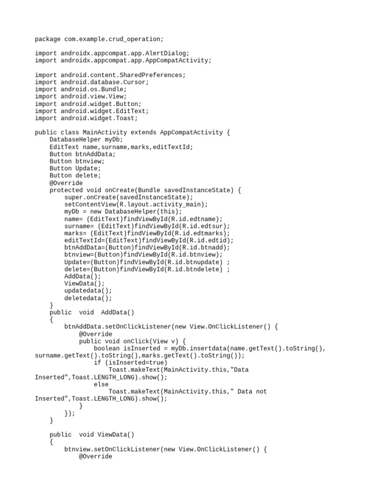 mainActivity | PDF | Android (Operating System) | String (Computer Science)