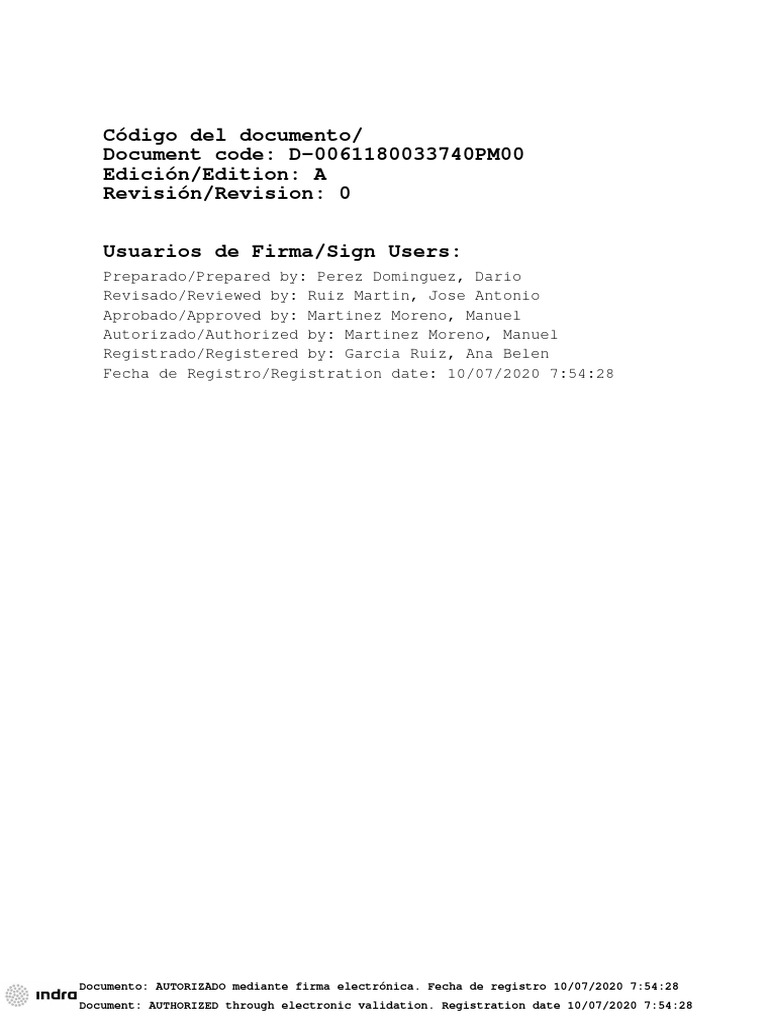 Código Del Documento/ Document Code: D-0061180033740PM00 Edición ...