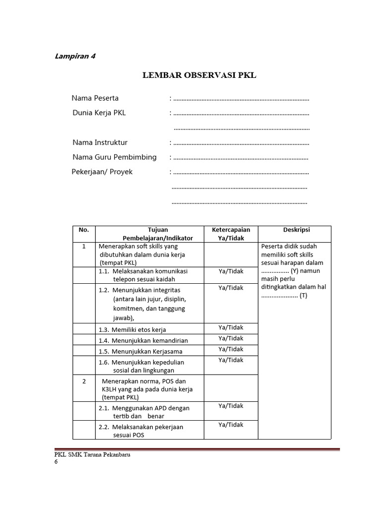 L4-Contoh-Observasi PKL | PDF