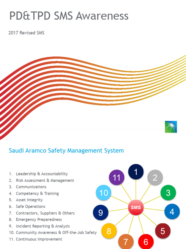 Aramco SMS Awareness Training Guide | PDF | Safety | Risk