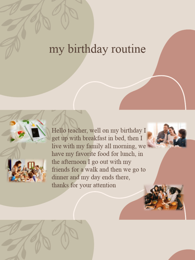My Birthday Routine | PDF | Wellness