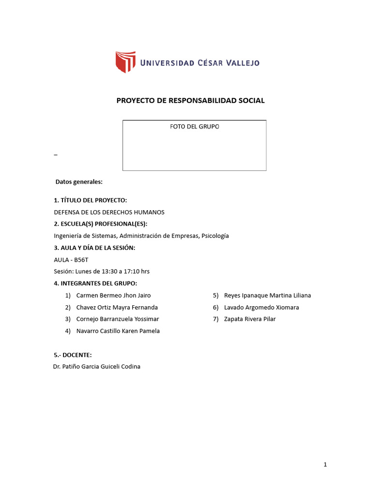 Esquema Proyecto Promoción de DDHH | PDF | Hospital