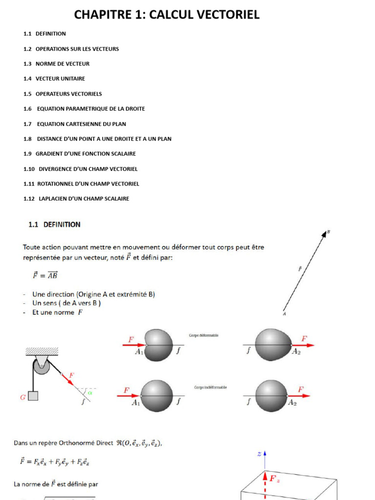 Calcul vectoriel et opérateurs associés | PDF | Pente | Divergence ...