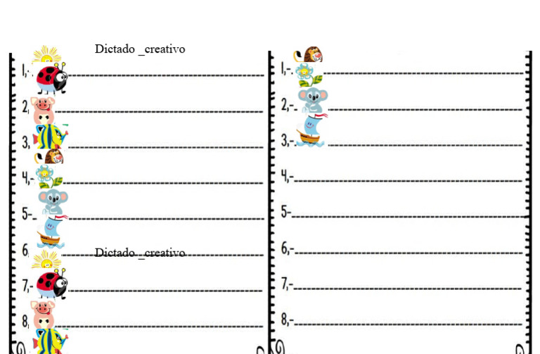 Dictado creativo con imagenes | PDF
