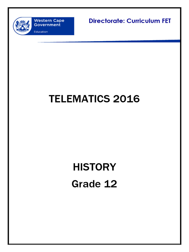 2016 Gr12 Telematics History | PDF | Vietnam War | Viet Cong