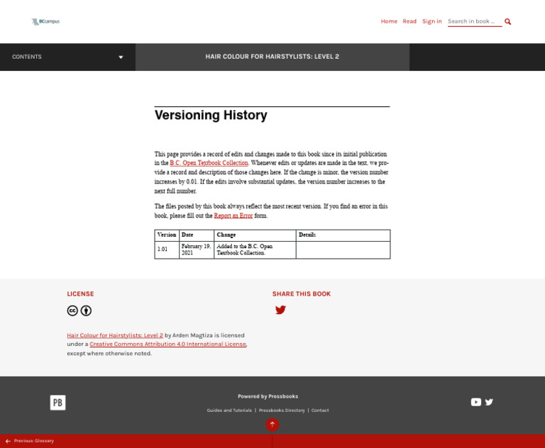 Versioning History - Hair Colour For Hairstylists: Level 2 | PDF