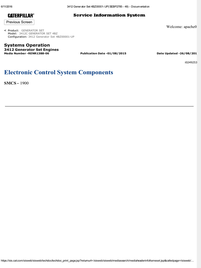 3412 Generator Set 4BZ Documentation | PDF | Power Supply | Actuator