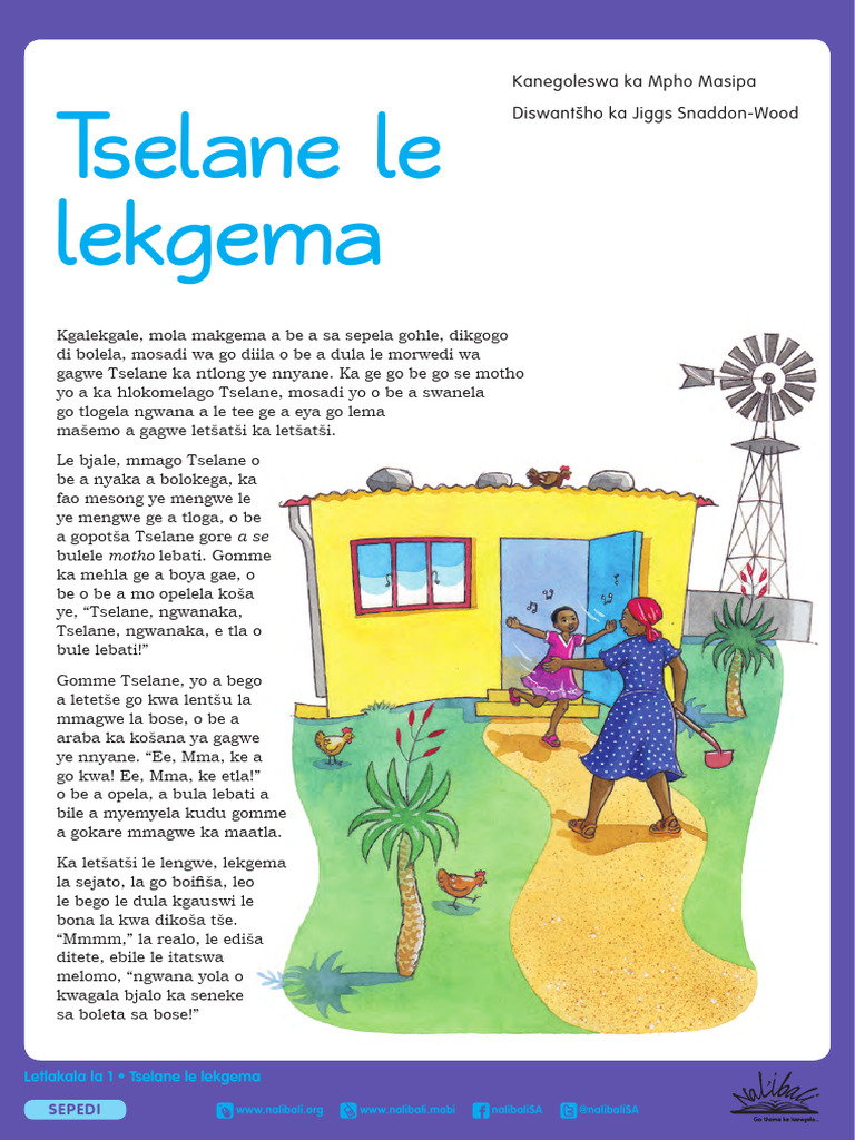 Tselane-And-The-Giant Storycard Sepedi Final | PDF