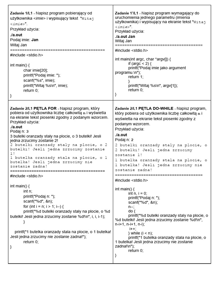 Programowanie I - C | PDF